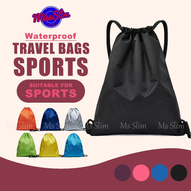 Waterproof Drawstring Bag Sports Backpack Haversack Travel Bags Shoe ...