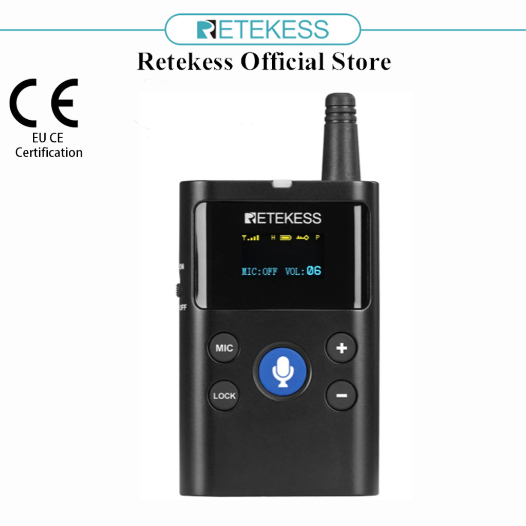 Retekess TT126 TT126R Professional Wireless Microphone System Two Way Transmitters Tour Guide ...