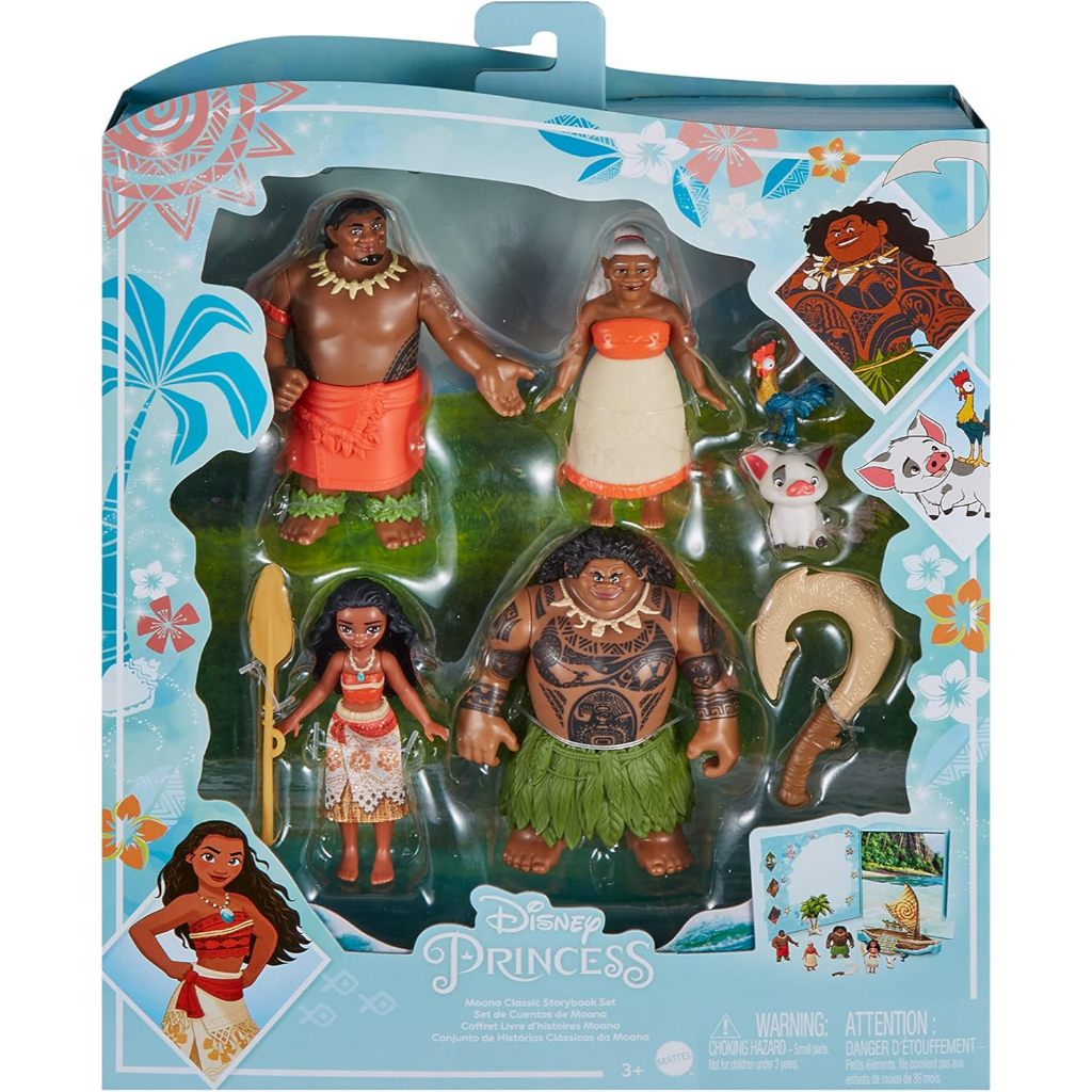Mattel Disney Princess Toys, Moana Small Doll Story Pack with Moana ...