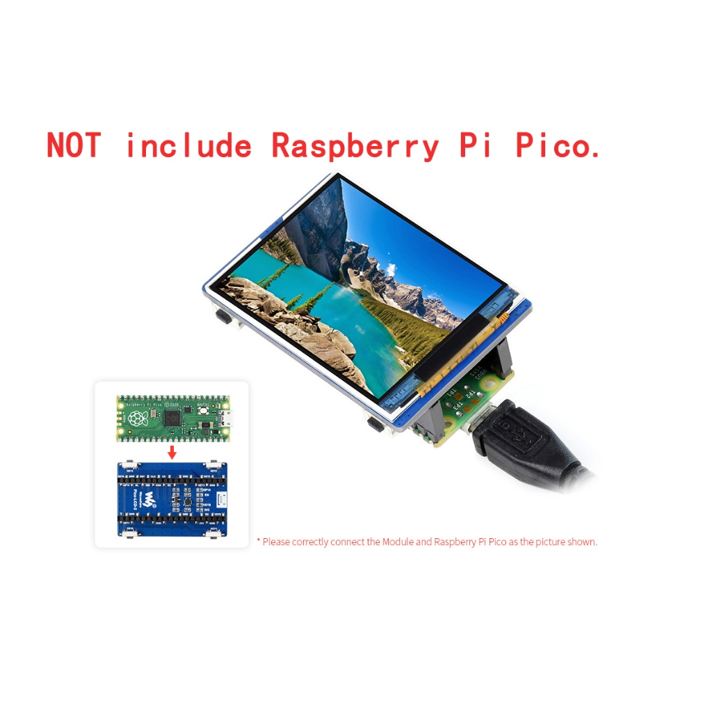 2inch 320X240 SPI LCD Display Screen Module HAT for RasPi RPI Raspberry Pi PICO 2 W 2W PICO2 ...