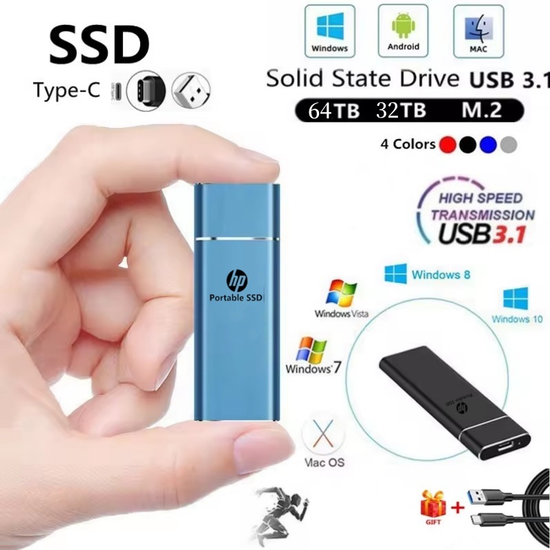 64TB external hard drive SSD 32GB 8TB 16TB 32TB portable SSD hard drive ...
