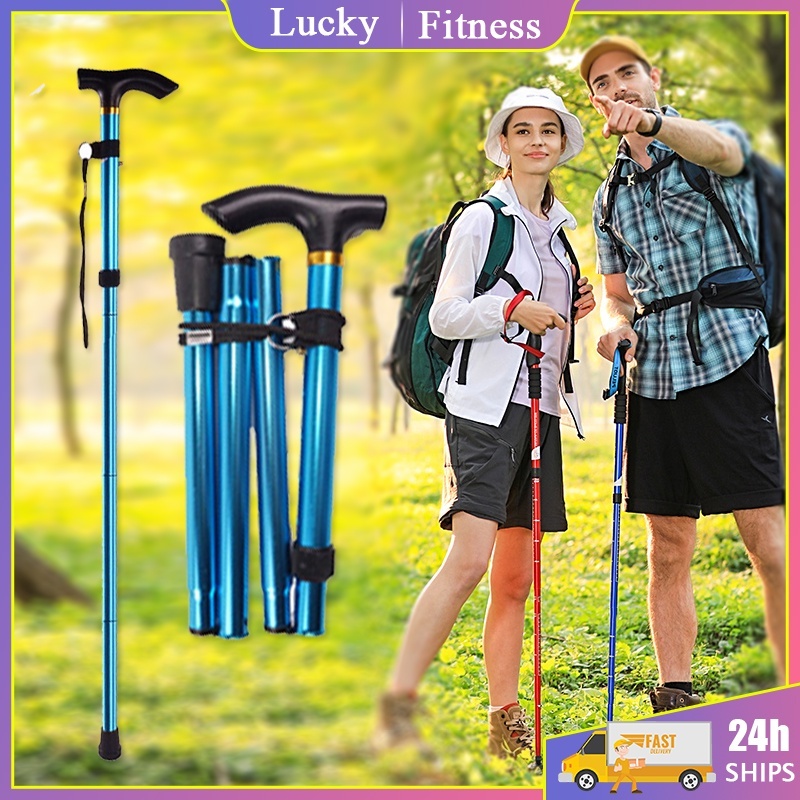 【Ready Stock】 iking Stick Outdoor Walking Stick Trekking Pole Anti ...