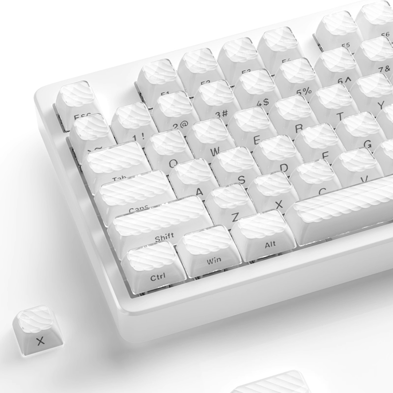 【Keycap Only】Jelly Crystal Wave Pattern Keycap 136 Keys PC Double Shot ...