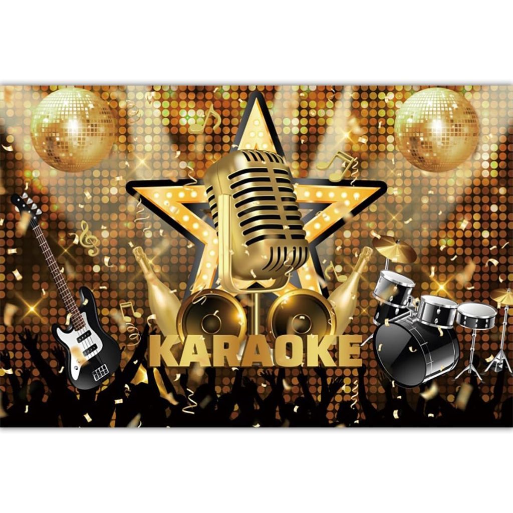Karaoke Party Music Photography Backdrop Rock Star and Roll Disco ...