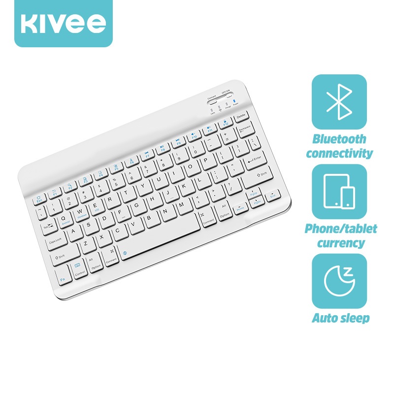 KIVEE Wireless Bluetooth Keyboard Rechargeable Slim Universal Portable ...