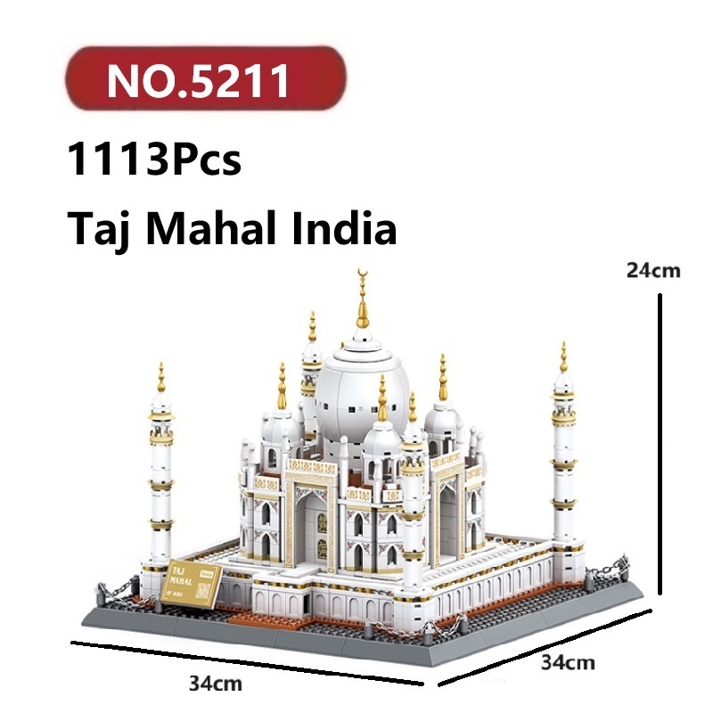 Taj Mahal India Building Blocks 1113 Pcs WANGE Architecture Bricks Toy ...