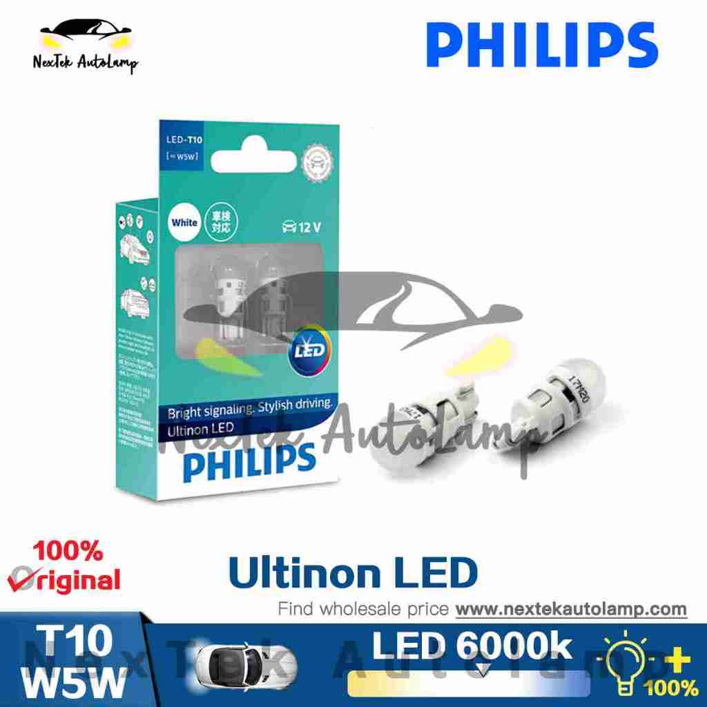 Philips Ultinon LED T10 11961ULW W5W Rear Light Turn Signal Lamps 6000K ...