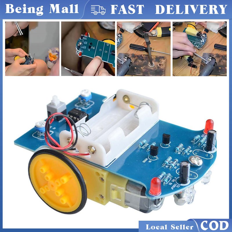 DIY Kit Robot Tracking Line Follower Smart Car Edukasi Smart Car Analog ...