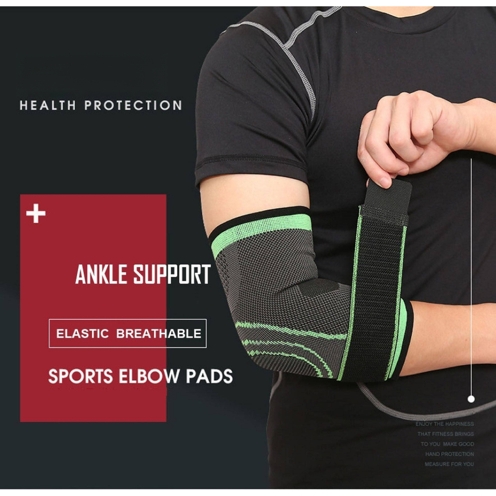 【1 PC】Sports Fitness Elbow Brace Breathable Elbow Guard Compression ...