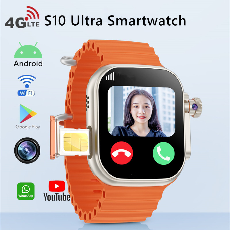 S10 Ultra 4G/5G Sim Smart Watch with SIM card Ultra 4G Dual Camera Video Call GPS Student Heart ...