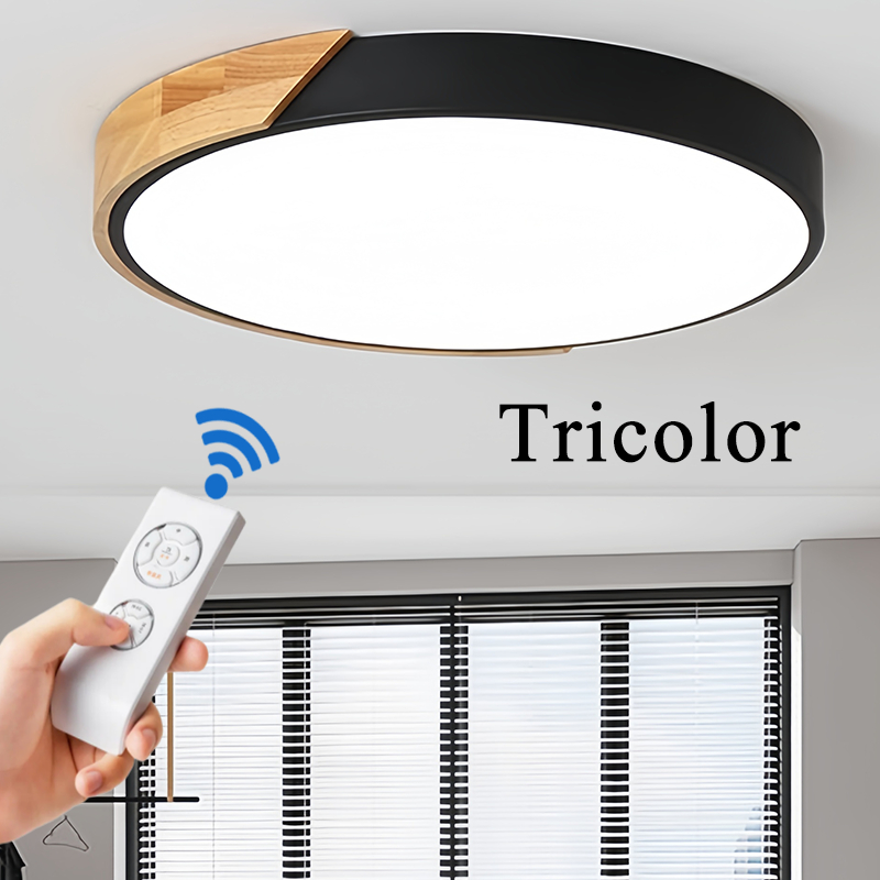 Wooden Modern LED Ceiling Light 12W/18W/24W/36W/60W Lampu Siling Ruang ...