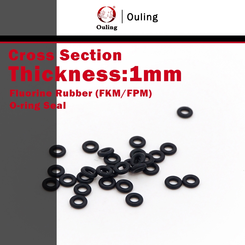 Ouling CS1mm Black FKM O-RING ID1-28 OD3-30mm FPM Sealing Ring Fluorine ...