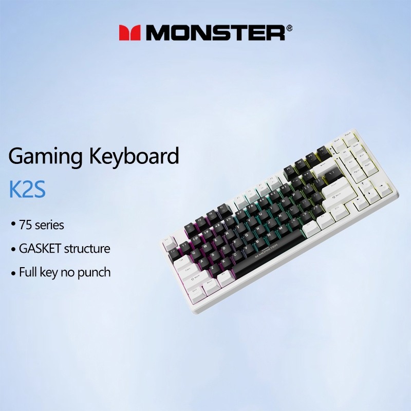 Monster K2S Gaming Mechanical Keyboard Smart Compatible USB Stable Connection Low Latency ...
