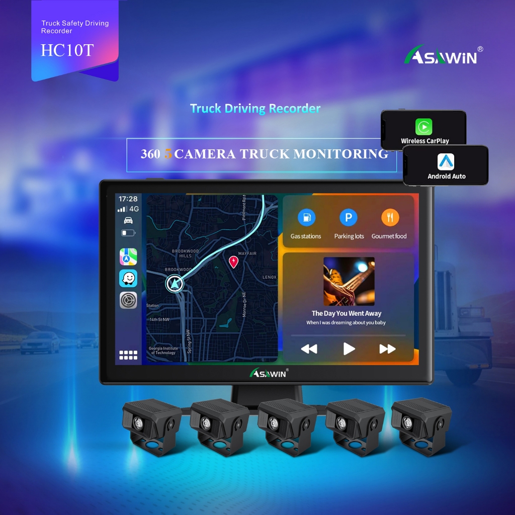 10 Inch carplay Monitor Truck Lorry 360 Degree Driving AHD Camera 5 ...