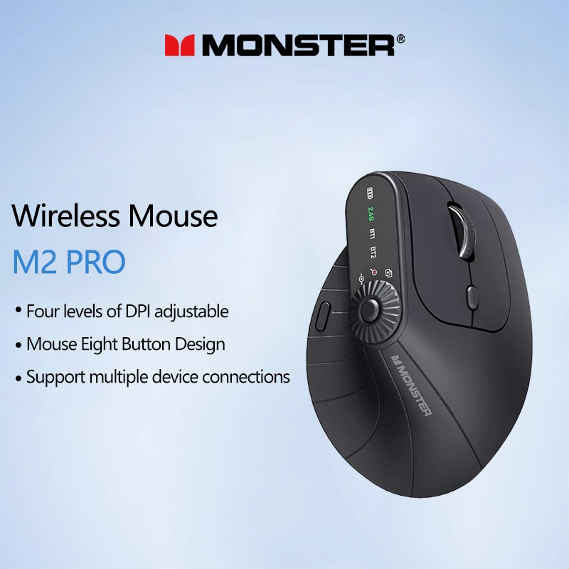 Monster M2 PRO Wireless Mouse 2.4G Bluetooth Compatible Multiple ...