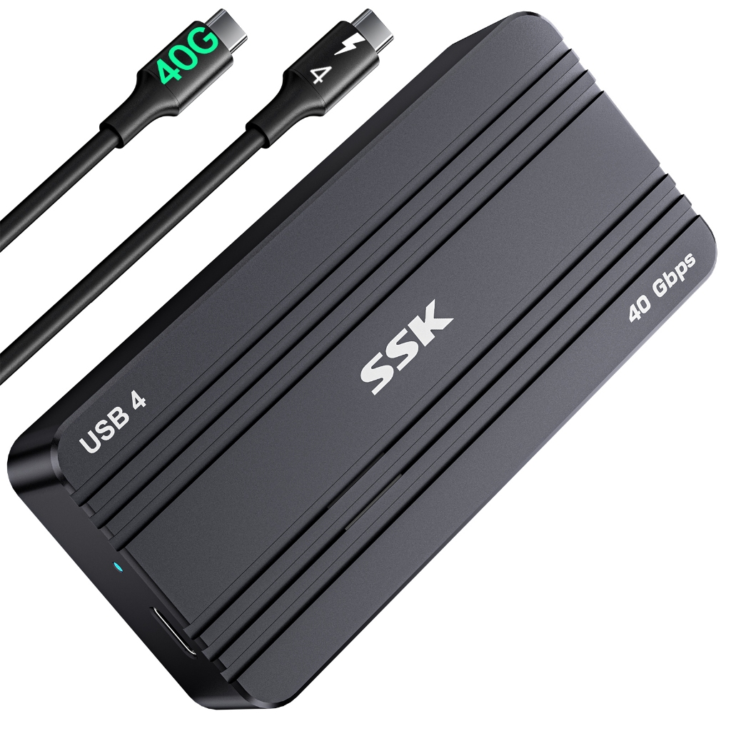 SSK HE-C401 M.2 NVMe SSD Enclosure USB4 40Gbps High-Speed for Mac/Windows, Thunderbolt NVMe ...