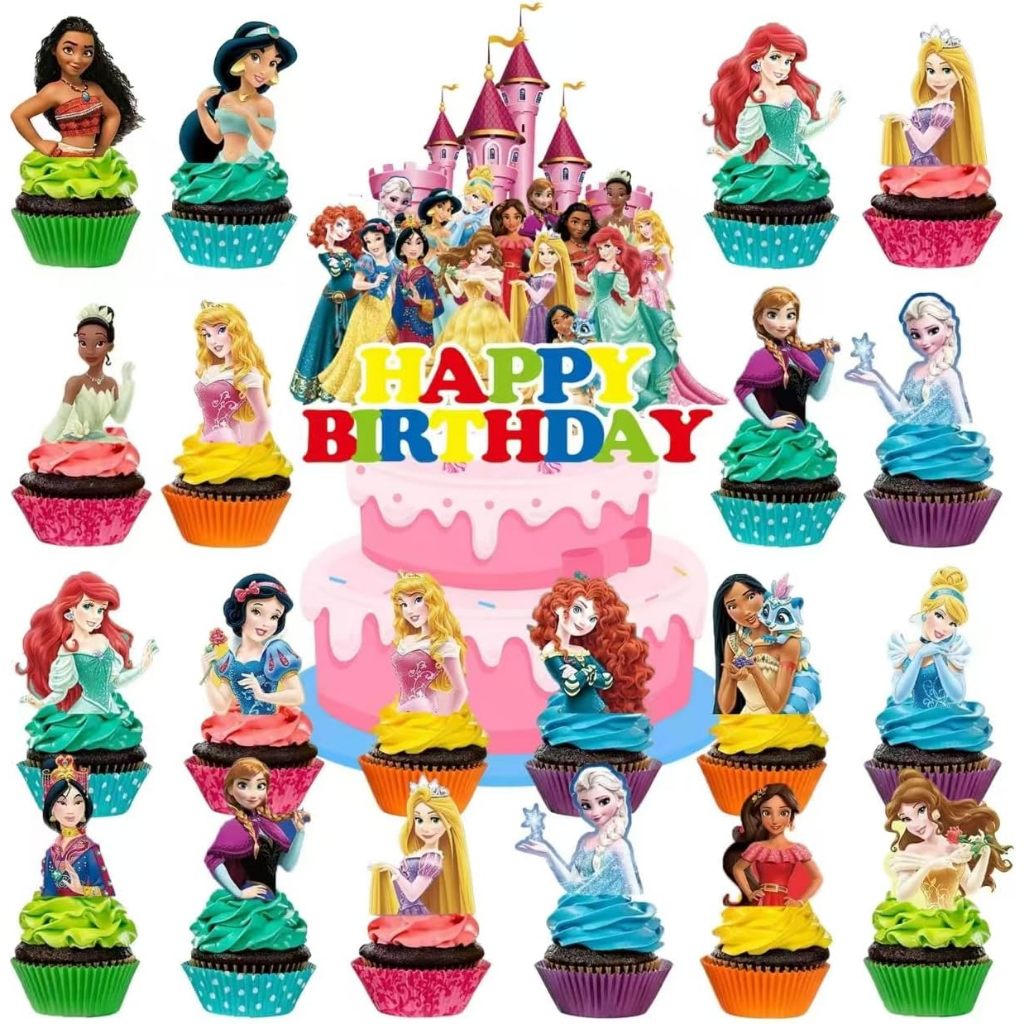 30 Pcs Cake Topper Cupcake Topper for Princess-Themed Cupcake Toppers ...