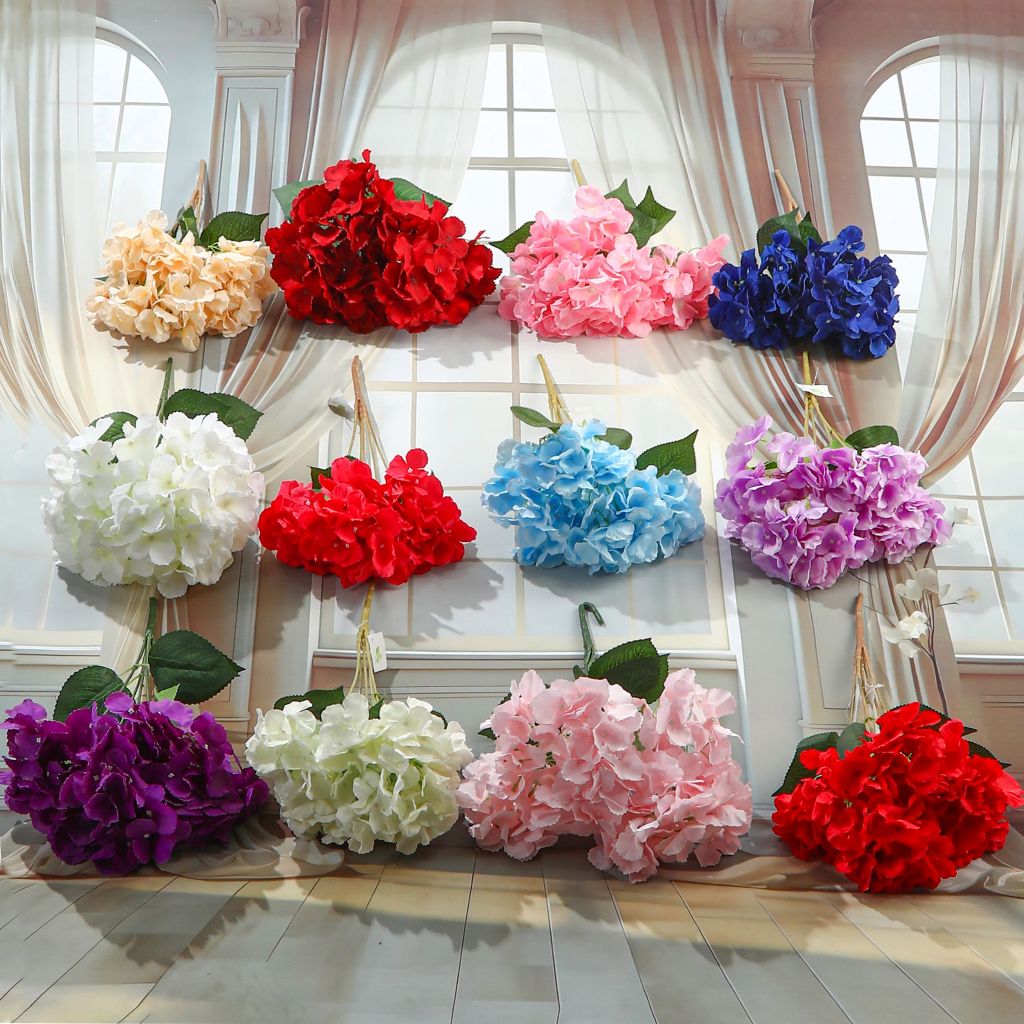 Bunga Hortensia Besar Buatan Bunga Hydrangea Buatan Hiasan Bunga Buatan ...