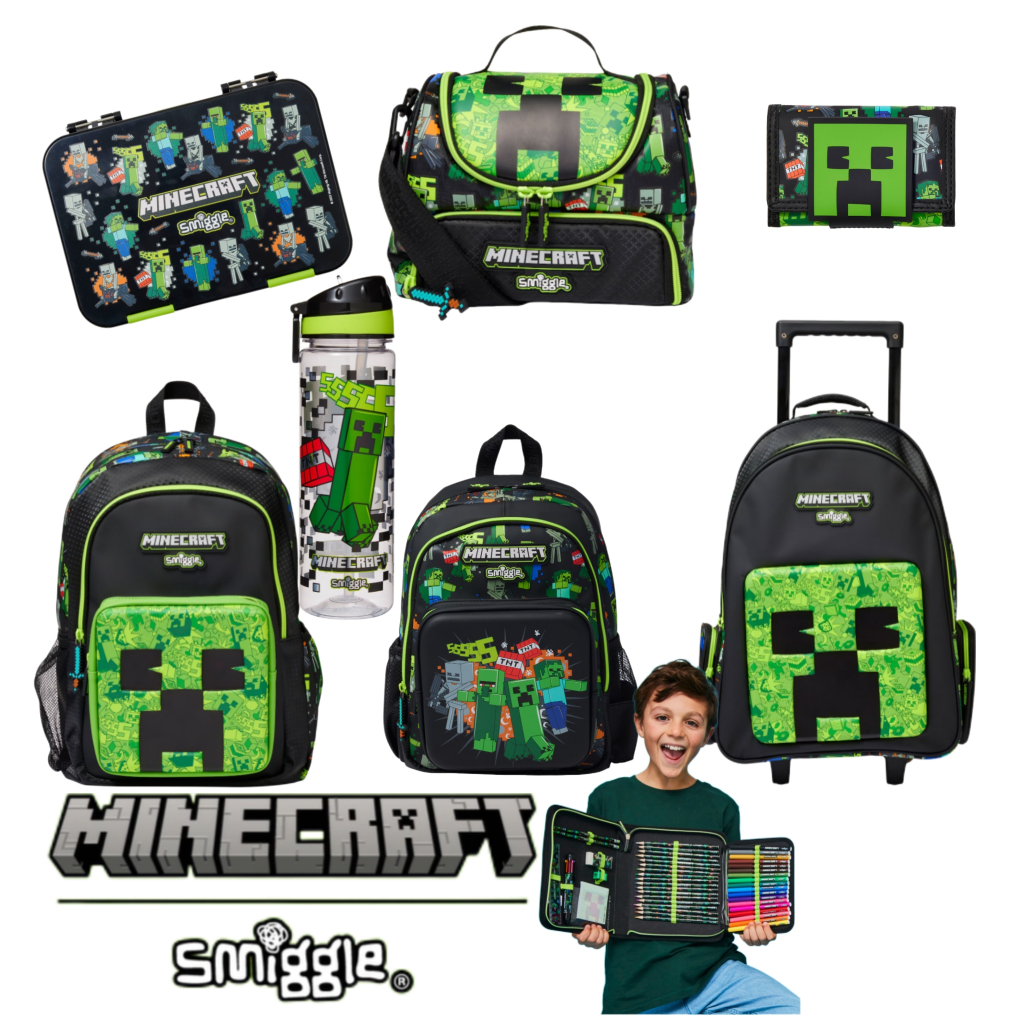 Smiggle Minecraft Classic Backpack | Shopee Malaysia