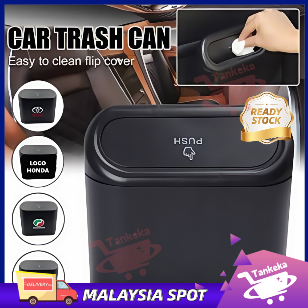 Spot Local Delivery Car Dustbin Box Garbage Flip Lid Waterproof ...