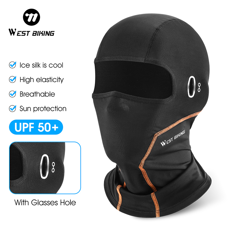 WEST BIKING Bike Motorcycle Full Face Mask Ice Silk Headgear UPF50+ Sun ...