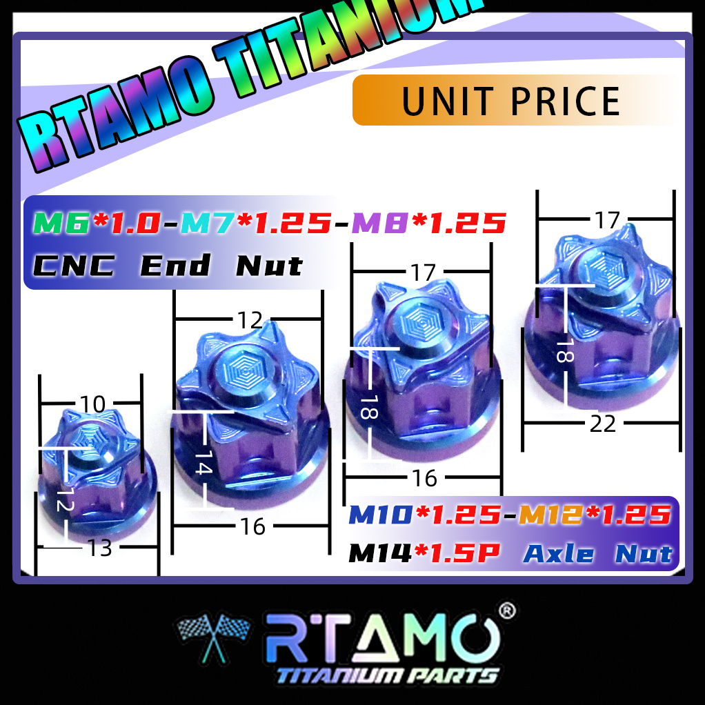 RTAMO Titanium Gr5 M6-M20 Xmax Nmax Front Nut Close Nut Honda Forza ...