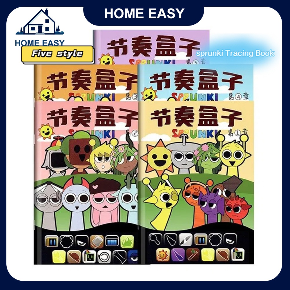 Sprunki Incredibox children's tracing book,painting copybook,coloring ...