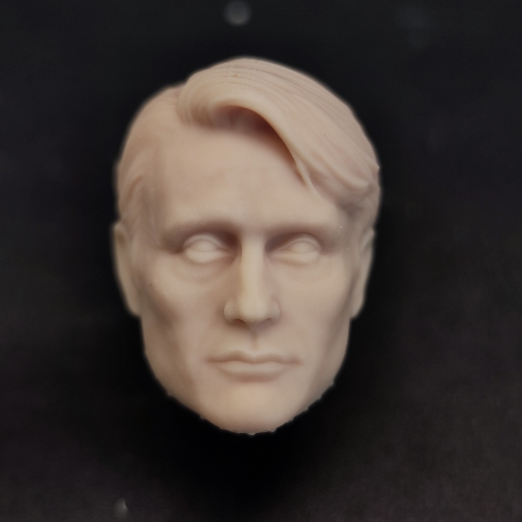 Unpainted 1/12 Scale Mads Mikkelsen Hannibal Head Carved Model Fit For ...