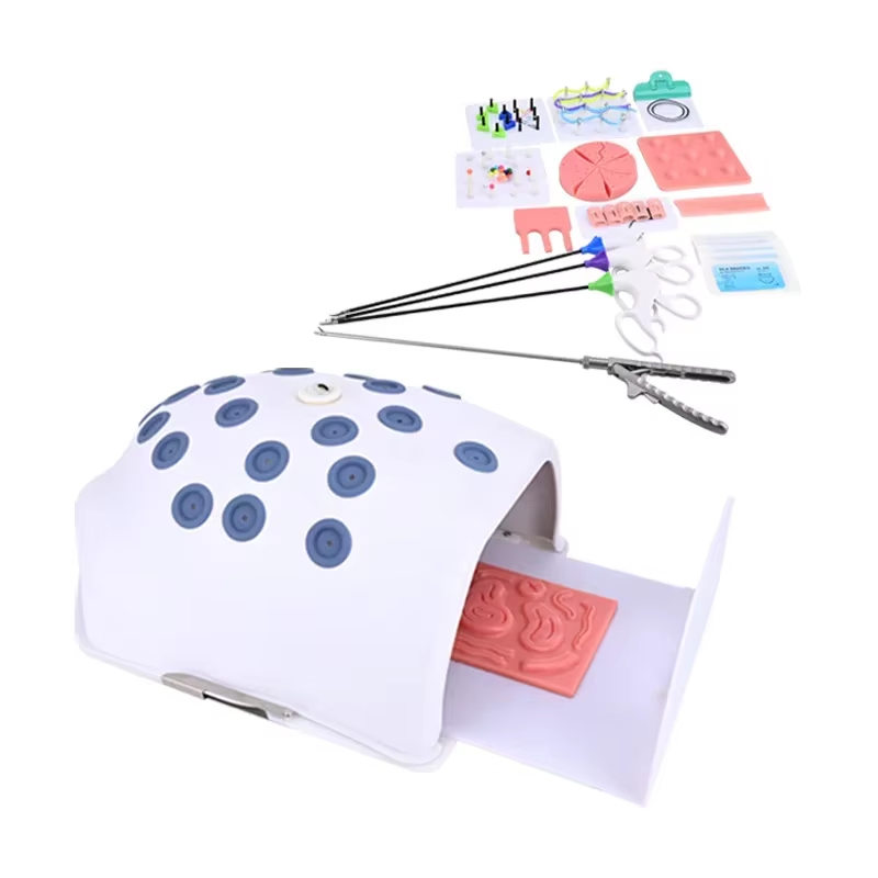 GREATLH Laparoscopic Surgery Training Box with Needle Holder Forceps Curved Scissors Laparoscopy ...