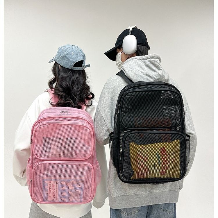 Transparent Transparent Mesh Backpack Summer Mesh Student Schoolbag ...