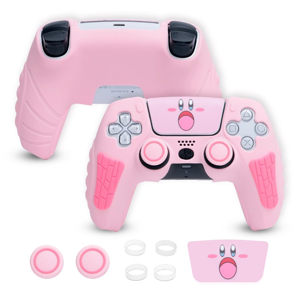 PS5 Controller Skin Pink - PS5 Controller Silicone Case with Anti-Slip ...