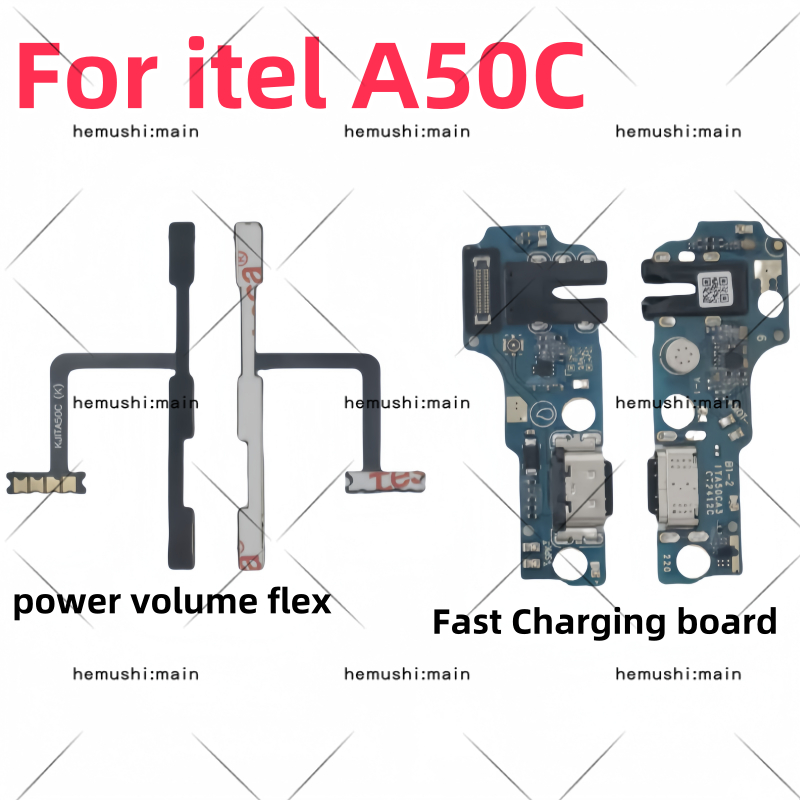 For itel A50C Power Volume Flex Button Switch USB Charger Charging Port ...