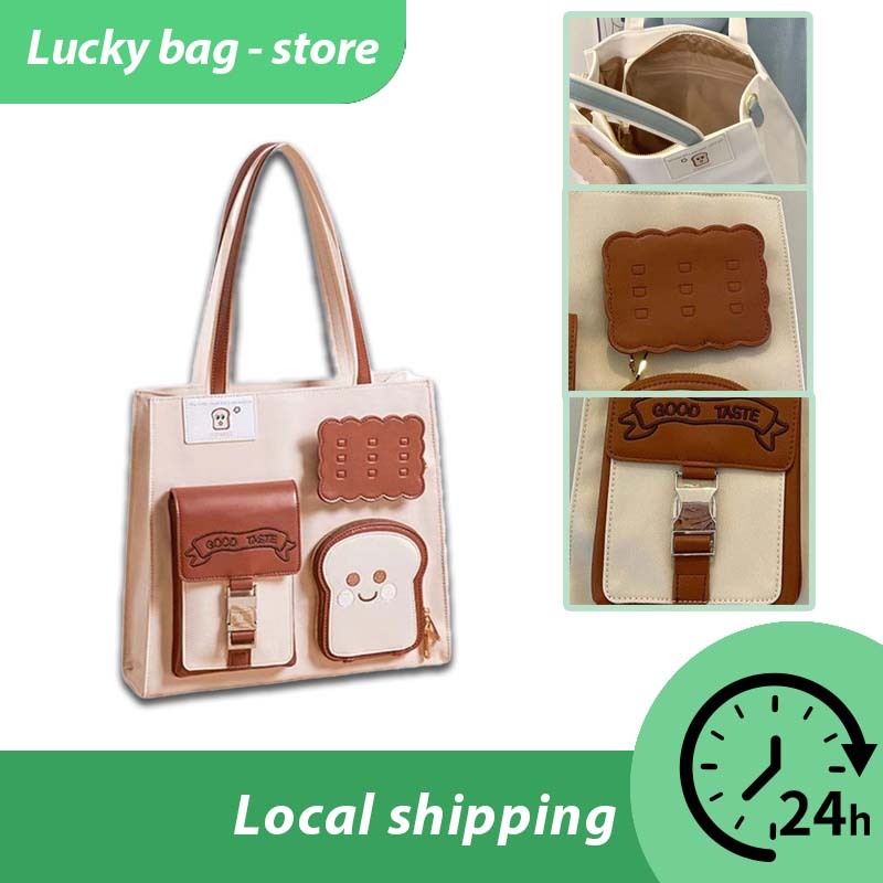 Toast Tote Bag Class Fashion All-Match Commuter Bag Cute Styling Girl ...