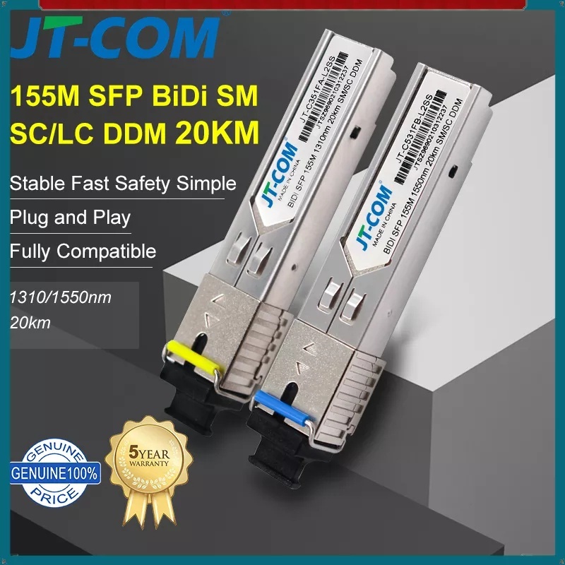 JT-COM 155M SC /LC Single Mode Single Fiber SFP Module 20km Compatible ...