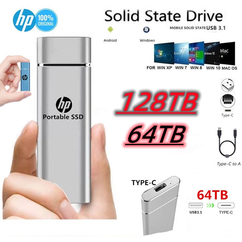 128TB high speed external hard drive 64TB 32TB 16TB SSD portable SSD ...