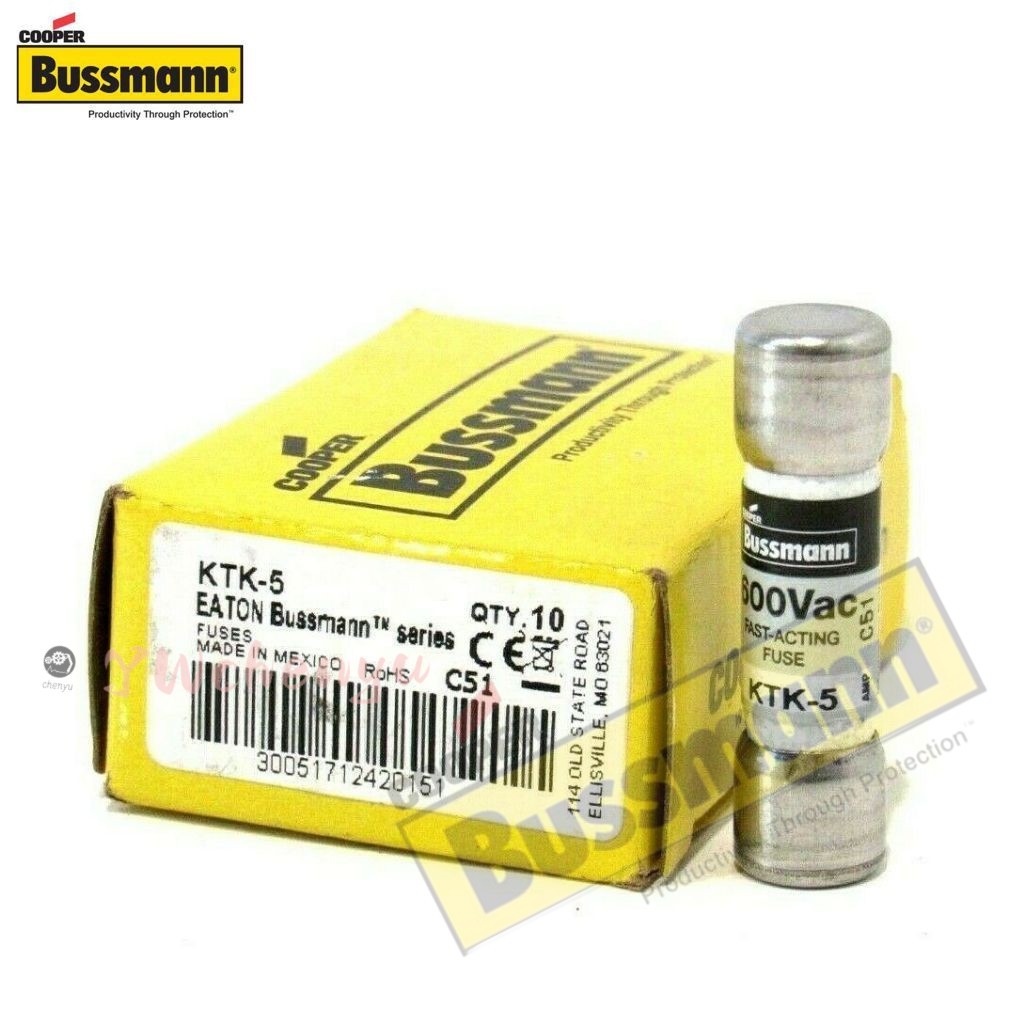 BUSSMANN EATON Fuse KTK-1 2 3 4 5 6 7 8 9 10 12 15 20 25 30 600V KTK ...