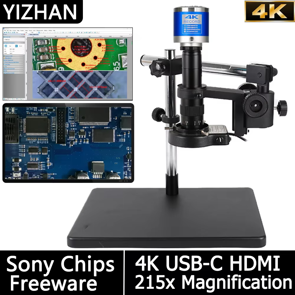 1080P 4K FULL HD Industrial Microscope For PCB Soldering Phone Repair ...
