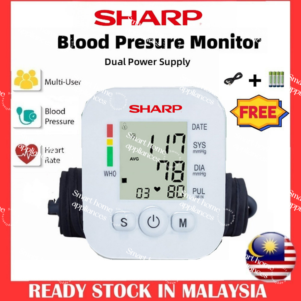 【Malay delivery】sharp blood pressure tester fully automatic digital ...