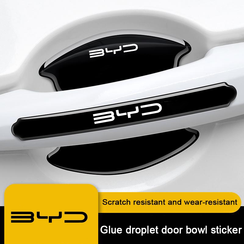 4/8Pcs BYD Car Door Handle Black Protection Sticker Car Door Bowl ...