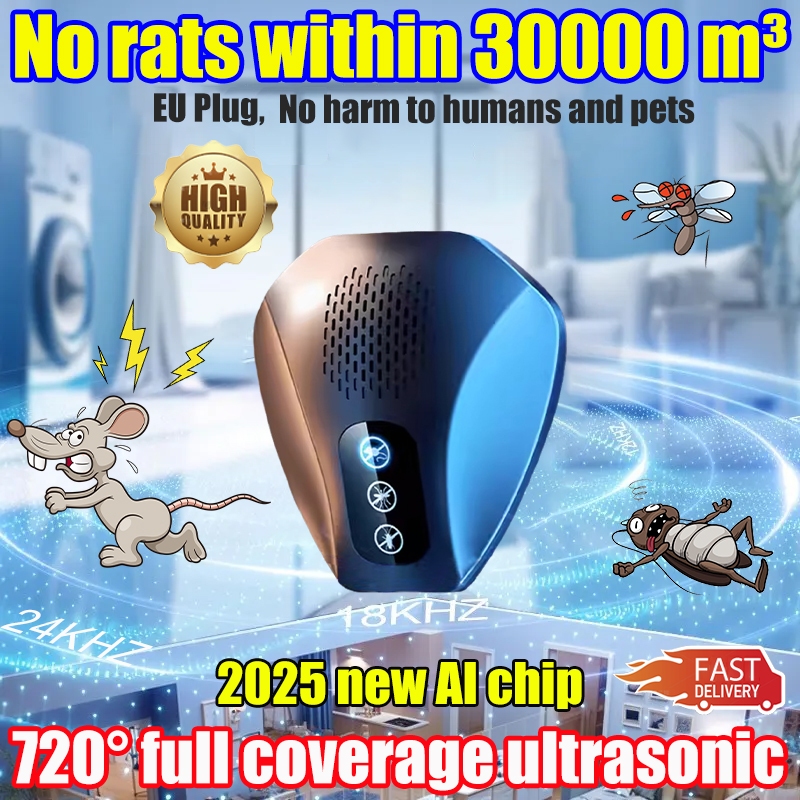 No rats within 30000m³ Rat repellent ultrasonic 720°full coverage ...
