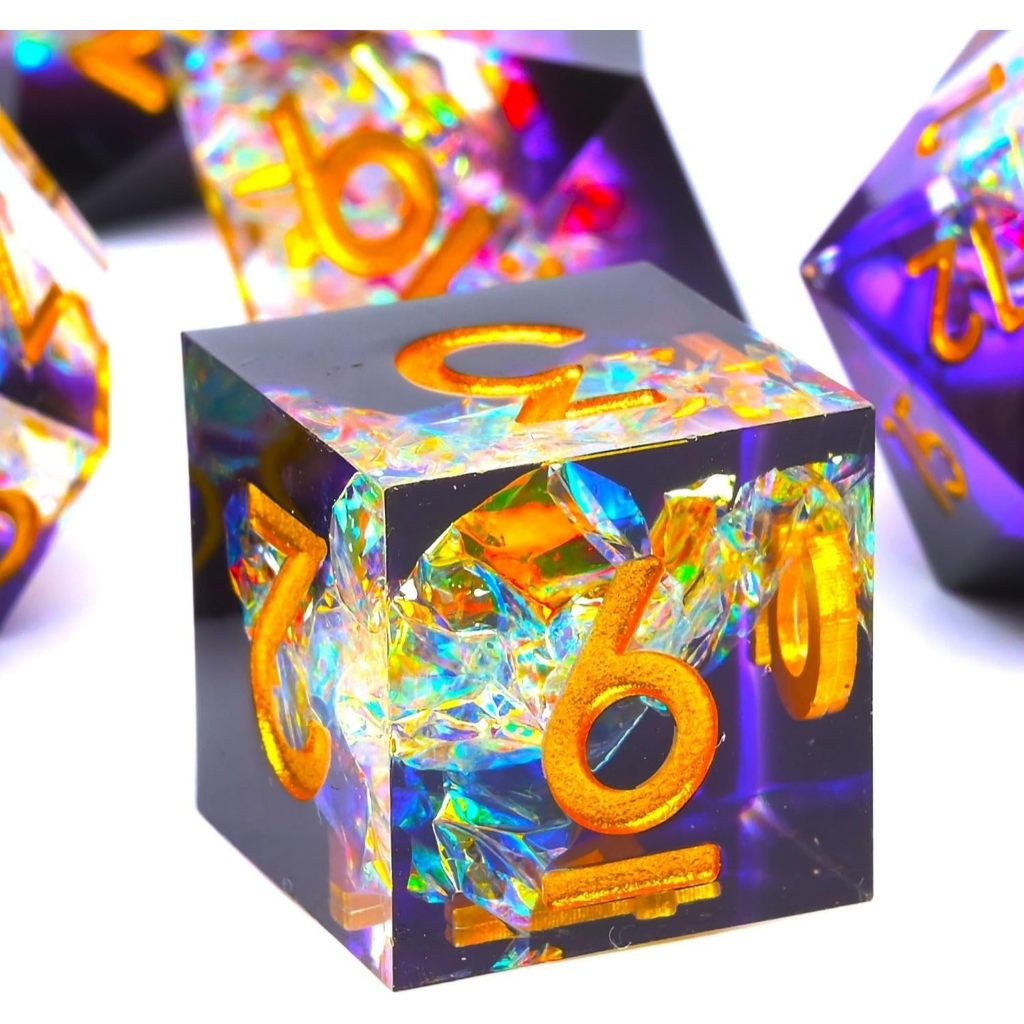 Resin Dice Set, Dungeons & Dragons Polyhedron DND Dice Set for Roleplaying Game RPG Explorers ...