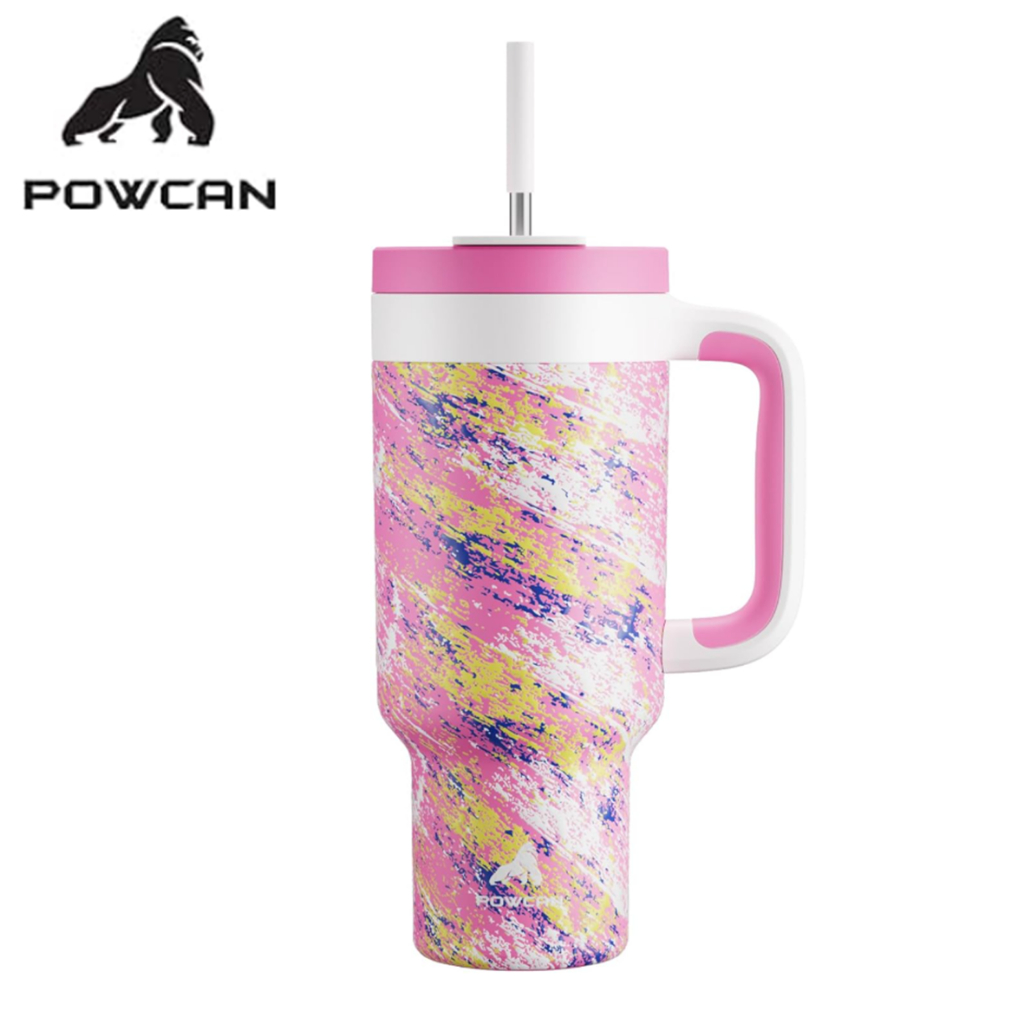 powcan 40oz Camo Tumbler with Handle, 2-in-1 Straw and Sip Lid ...