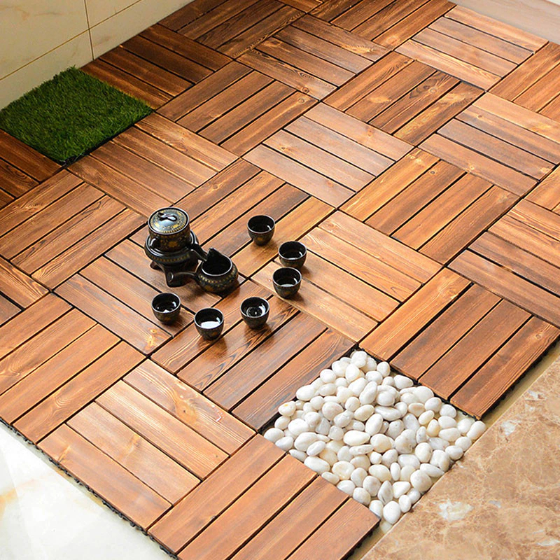 𝐃𝐈𝐘 Wood Floor Decking Interlocking Deck Floor Tiles Outdoor Garden Balcony Decoration | Shopee ...