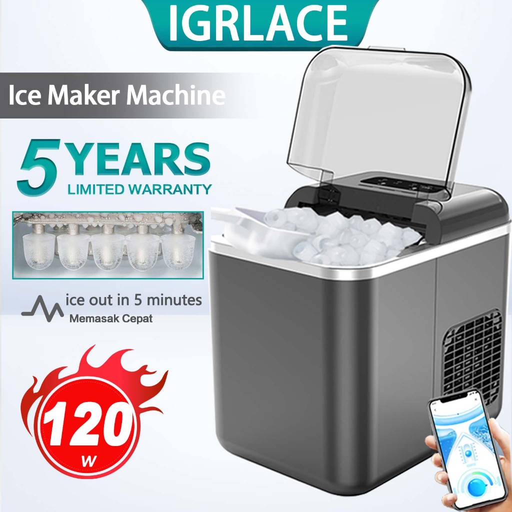 IGRLACE 24/H Smart Mini Ice Maker Machine Portable Home Ice Maker ...