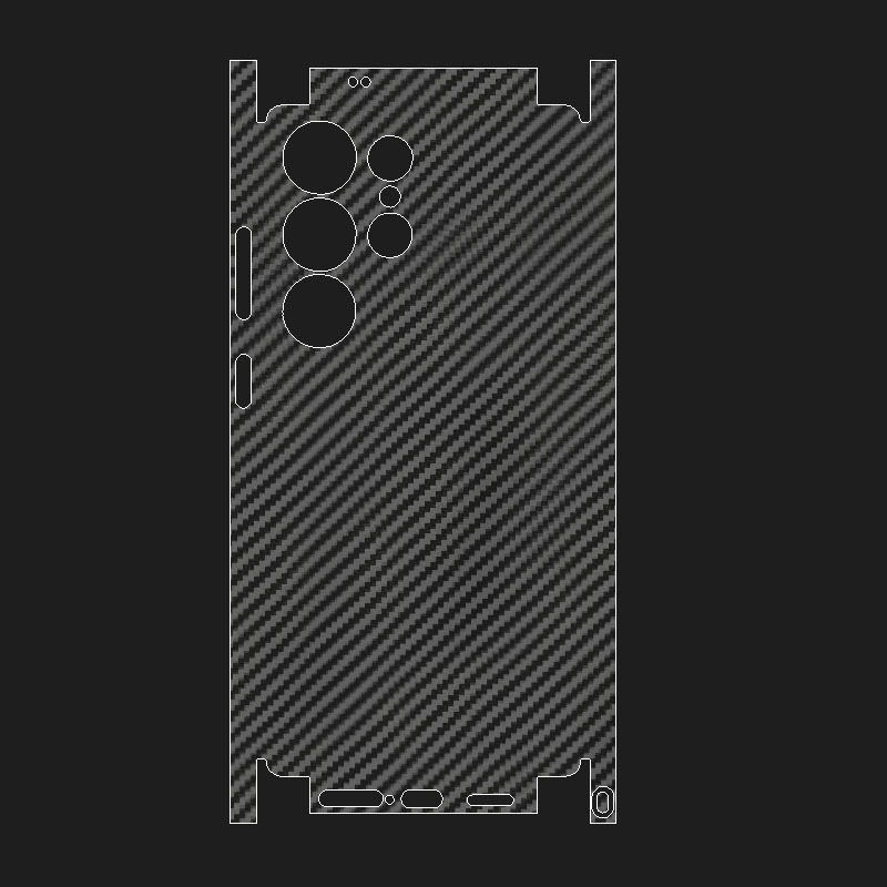 3D Carbon Fiber Skin Grain Full Body Phone Sticker For SAMSUNG GALAXY ...
