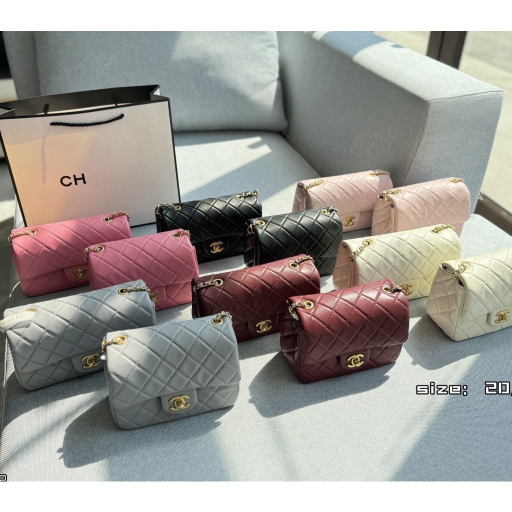 【With Box】C*NEL CF Small Golden Ball Chain Bag, Genuine Leather One ...
