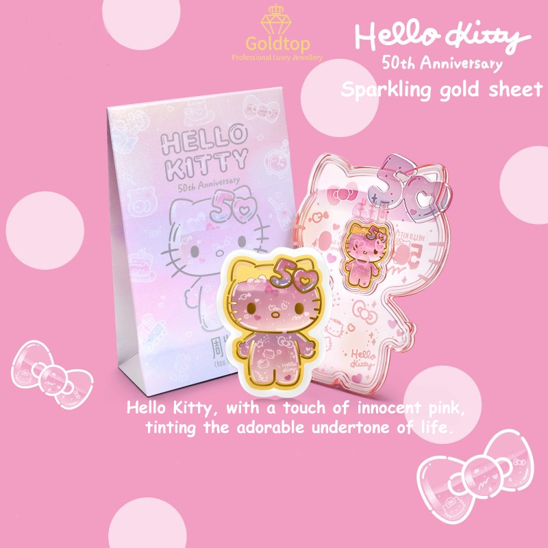 Iridescent Au 999.9 Pure Gold Hello Kitty Gold Bar (0.2g)-50th ...