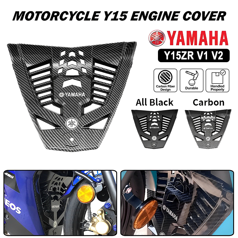 Yamaha Y15ZR V1 V2 Engine Cover ABS Carbon Black Motorcycle Cover Enjin ...