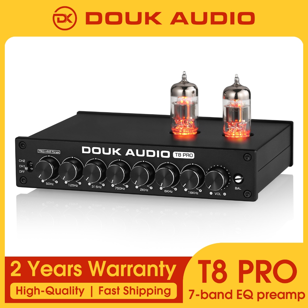 [Upgraded]Douk Audio T8 PRO HiFi 7-band Vacuum Tube EQ Preamp Equalizer ...