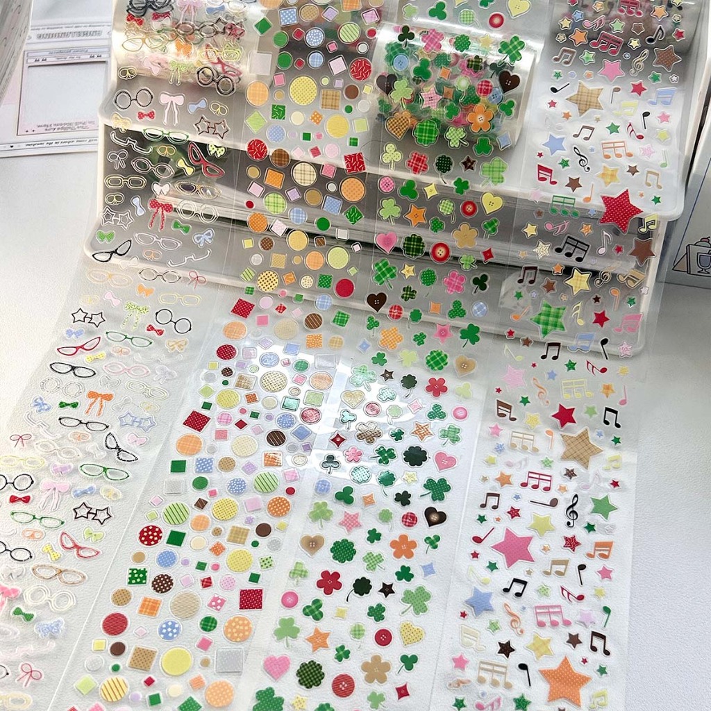 2m Sticker Roll Star Four-leaf Clover Handbook Decorative Sticker ...